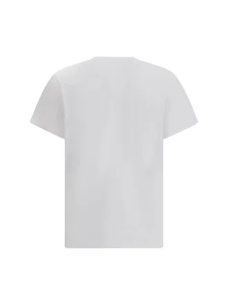 Ganni Womens Crewneck T-Shirt Bright White Cotton T-Shirts And Polos