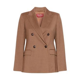 Max Mara Zweireihiger Wollblazer Umico - - Jackets - Damen - Braun - XS