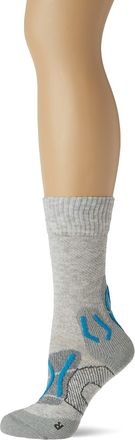 UYN Damen Trekking Superleggera Socke, Light Grey/Turquoise, 32 EU