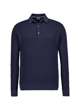 Olymp Herren Pullover blau Baumwolle unifarben