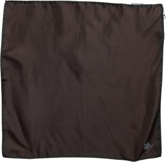 Dolce & Gabbana Brown Dg Crown Silk Square Men Foulard Scarf