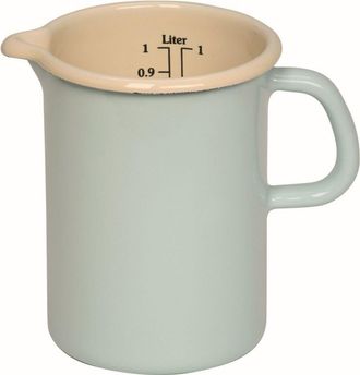 Riess 0338-006, Küchenmaß 10, CLASSIC - BUNT/PASTELL, Farbe Türkis, Durchmesser 10 cm, Höhe 14.8 cm, Inhalt 1 Liter, Emaille, Messbecher