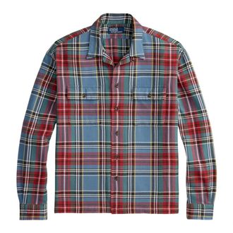 Polo Ralph Lauren Chemise Camp en Flanelle &agrave; Carreaux Coupe Classique - Homme - Chemises - Multicolore - Taille: S