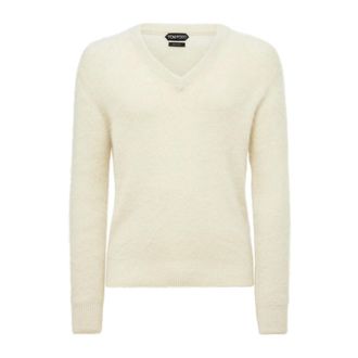 Tom Ford Pullover mit V-Ausschnitt - - Knitwear - Herren - Wei&szlig; - 3XL