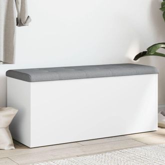 vidaXL Vidaxl - Banc de rangement blanc 102x42x45 cm bois ding&eacute;nierie
