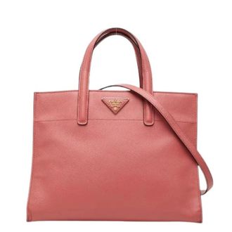 Prada Pre-owned Saffiano Leder 2way Bag - - Pre-owned - Damen - Rosa - ONE SIZE