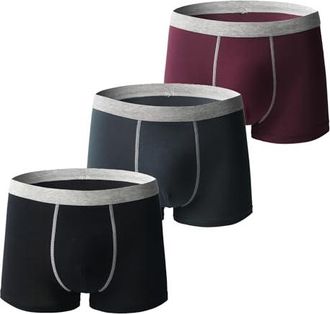 Generic Boxer pour homme ultra absorbant pour incontinence - Sous-vêtements absorbants - Lavables - Confortables - Anti-fuites - Réutilisables (3 pièces-F, XX