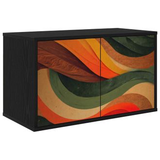 vidaXL Mobile Tv Da Parete Bonn 69 X 33 X 40 Cm Rovere Nero Vidaxl