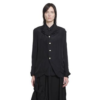 Comme Des Gar&ccedil;ons Layered Wool and Taffeta Blazer