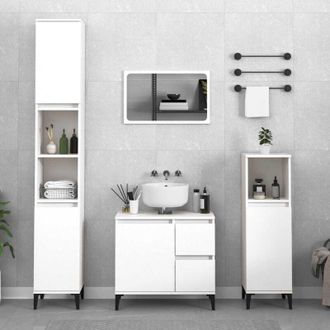 vidaXL Armoire de salle de bain blanc 65x33x60 cm bois ding&eacute;nierie