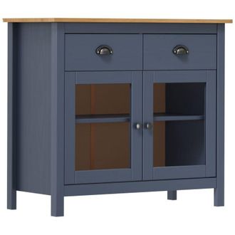 vidaXL Buffet Hill Gris 90x40x80 cm Bois de pin solide