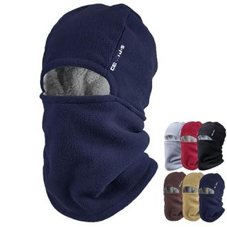Generic Cagoule thermique chapeau dhiver pour hommes femmes masque de ski coupe-vent chaud cagoule masque facial polaire thermique doublure tour de cou chaud/
