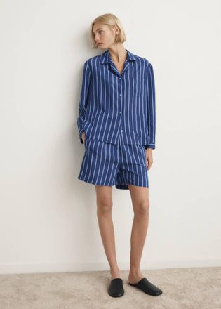 Mango Gestreifte Pyjama-Shorts indigoblau - Damen - S - MANGO