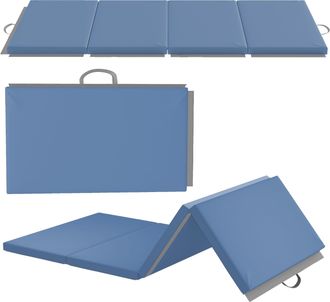 HOMCOM Faltbare Gymnastikmatte, dicke Gymnastikmatte, 180 x 80 x 5 cm, mit Griff, Bodenmatte f&uuml;r Yoga, MMA, Sport, Fitness, Pilates, synthetische Beschichtun