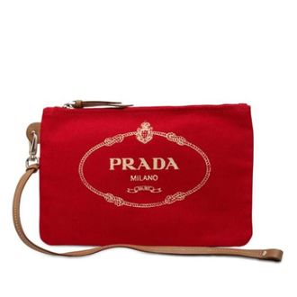 Prada Pochette en toile Pre-owned - Femme - Pre-owned - Rouge - Taille: ONE Size