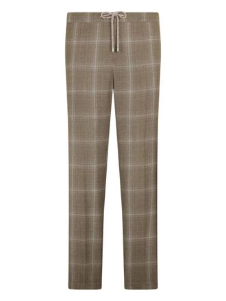 Malo drawstring checked trousers - Braun