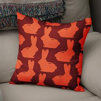 Bonamaison Le Jardin du Lin Kissen Zierkissenbezug Kissenbezug, Orange & Bordeaux Dekoration, F&uuml;r Zuhause Autos B&uuml;ro Sofa Wohnzimmer Couch Schlafzimmer Dekor, 50