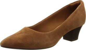 Clarks Damen Teresa Step Pump, Dark Tan Suede, 41 EU