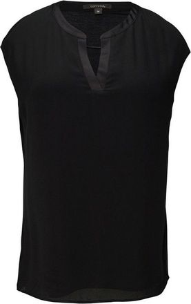 Comma Kurzarmshirt T-Shirt Blusenshirt mit Satinblende