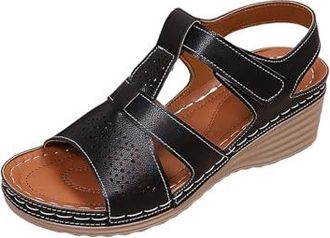 Generic Sandales compens&eacute;es pour femme - Style d&eacute;contract&eacute; - Bout ouvert - &Eacute;l&eacute;gantes - Respirantes - Polyvalentes - Confortables - Pour les loisirs et la plag