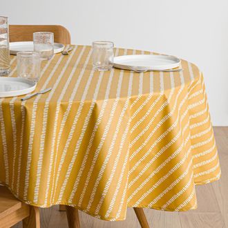 La Redoute Interieurs Nappe Ronde Coton Enduit Irun