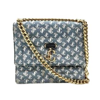 Jimmy Choo London Sac bandouli&egrave;re en denim Pre-owned - Femme - Pre-owned - Bleu - Taille: ONE Size