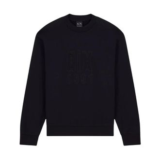 A|X Armani Exchange Sweatshirt mit gepr&auml;gtem Logo - - Sweatshirts & Hoodies - Herren - Blau - S