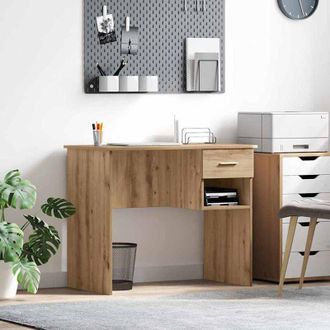 vidaXL Vidaxl - Bureau ch&ecirc;ne artisanal 90 x 49.5 x 75 cm Bois ding&eacute;nierie