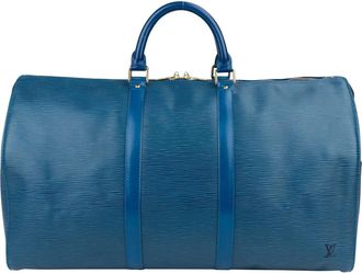 Louis Vuitton Crossbody Bags - Louis Vuitton Bleu Epi Leather Keepall 50 - Gr. unisize - in Blau - f&uuml;r Damen