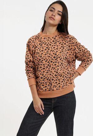 La Redoute Collections Sweat Col Rond Ample Imprim&eacute; L&eacute;opard