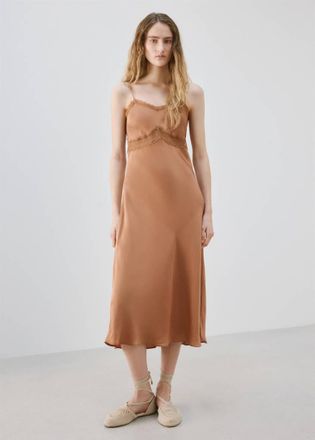 Mango Nuisette satin&eacute;e cuivre - Femme - S - MANGO