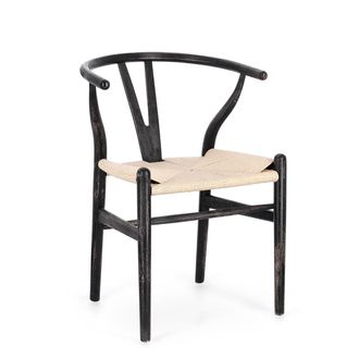 BIZZOTTO Ensemble de 2 chaises Artemia noir/naturel