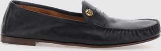 Versace Penny-Loafer von aus genarbtem Leder mit Medusa-Plakette