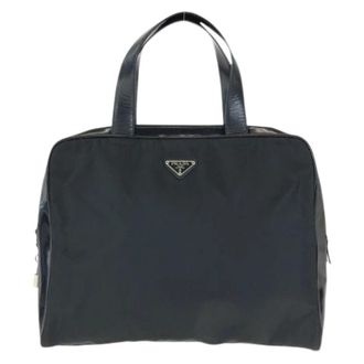 Prada Pre-owned Nylon Leather Tessuto Logo Briefcase - - Pre-owned - Damen - Schwarzk - ONE SIZE
