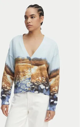 Desigual Strickjacke Sun 26SWJF18 Hellblau Regular Fit
