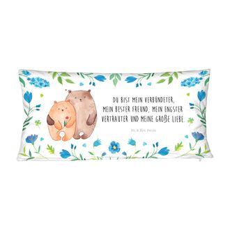 Mr. & Mrs. Panda Kopfkissen B&auml;ren Liebe - Geschenk, Hochzeitstag, Kuscheln, Freundin, Partnerkissen, Blume, Kissen, B&auml;r, Partner-Kuschelkissen, Verknallt, Verheiratet,