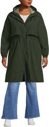 Lands End Verstaubarer wasserdichter Squall Regenmantel, Damen, Gr&ouml;&szlig;e:48-50 plus, Gr&uuml;n, Polyester, by Lands End