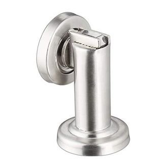 Relaxdays Türfeststeller Magnet, magnetischer Türaufhalter, aus Edelstahl, Boden- oder Wandmontage, Türhalter, silber, 1 Stück