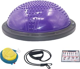 CHICIRIS Balance-Trainer-Ball, Ungiftiger ABS-Stabilitäts-Halbball für Rumpftraining und Yoga-Fitness zu Hause (58 cm Lila)