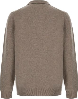 Soft Goat Polo Collar Cashmere Sweater - Gray