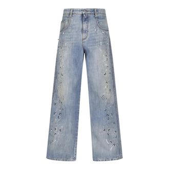 Ermanno Scervino Jean Baggy Couture - Femme - Jeans - Bleu - Taille: 38 FR