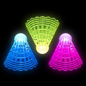 Generico Leuchtende LED-Feder, 3 St&uuml;ck im Dunkeln, Badminton-Set | Nylon- f&uuml;r Training f&uuml;r Erwachsene, Anf&auml;nger, Kinder, praktisches Spiel im Freien