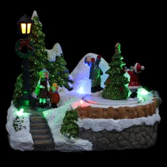 Valiclud LED Weihnachts Musikhaus mit Bunten Lichtern Harz Dekoration f&uuml;r Zuhause B&uuml;ro und Gesch&auml;ft Kinderfreundlich und Stimmungsvolle Beleuchtung