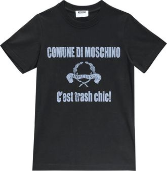 Moschino Femme, Tops, Noir, Taille: 42 FR Trash Chic T-Shirt