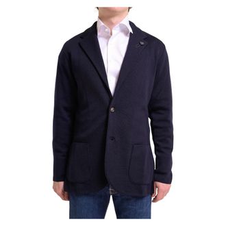 Lardini Marineblaue Strickjacke - - Jackets - Herren - Blau - M