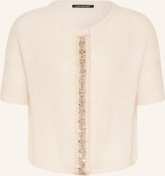 Luisa Cerano Luisa Cerano Strickjacke Mit Alpaka Und Schmucksteinen weiss