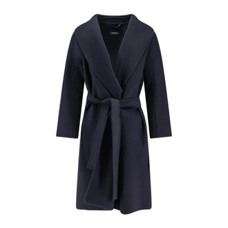 Max Mara Femme, Manteaux, Bleu, Taille: 38 FR Manteau Ceintur&eacute;