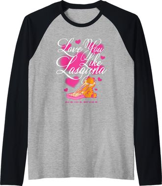 Garfield Love You Like Lasagna Hearts Valentines Cartoon Raglan