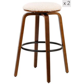 Nordlys Nordlys - Lot de 2 Tabourets de Bar Metal Bois Industriels