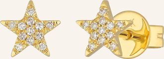 Leaf Ohrstecker Star 18 Karat Gelbgold Mit Diamanten gold